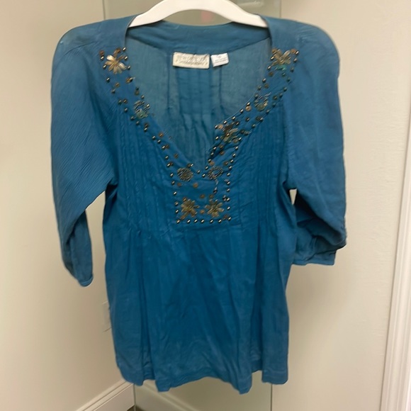 new directions | Tops | Was A Beautiful Turquoise Tunic Top With Three ...